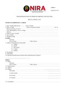 NIRA Birth Certificate Registration Form 3 Download | Thekonsulthub.com